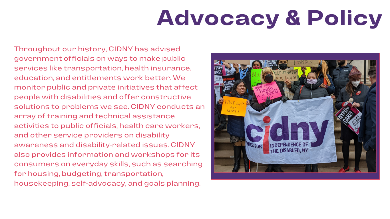 About CIDNY! – Center for Independence of the Disabled, New York